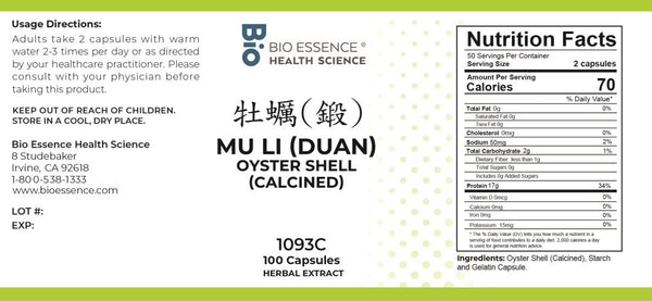 Bio Essence Health Science, Mu Li (Duan), Oyster Shell (Calcined), 5:1 ...