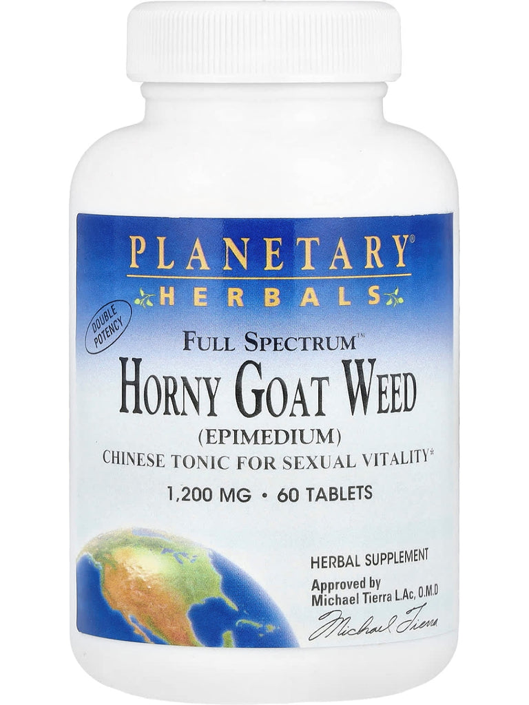 Planetary Herbals, Horny Goat Weed, Full Spectrum 1200 mg, 60 Tablets ...